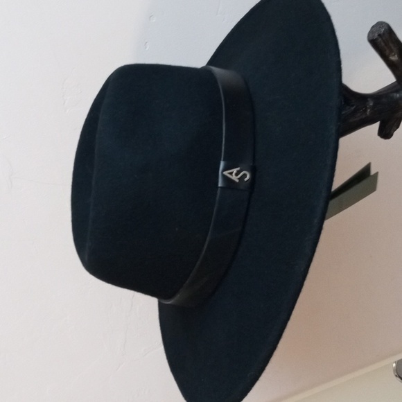 All Saints | Accessories | New All Saints Logo Rivet Fedora Black Hat ...